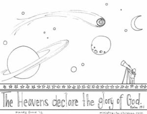 Psalm 19 Coloring Page "Heavens declare the Glory of God"
