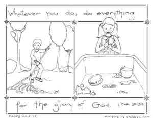 "Do Everything for the Glory of God" Coloring Page 1 Cor. 10:31