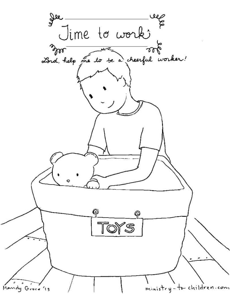 "Time to Work" Coloring Page for Children - Ministry To Children