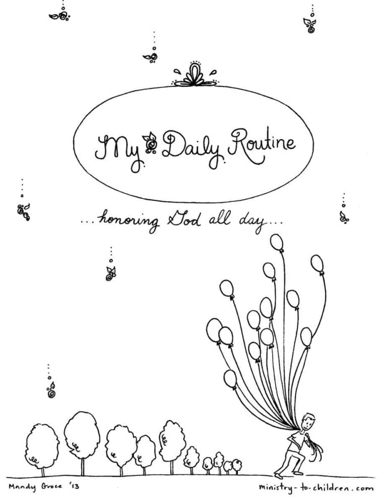 Daily Routine Coloring Book for Children (free printable)