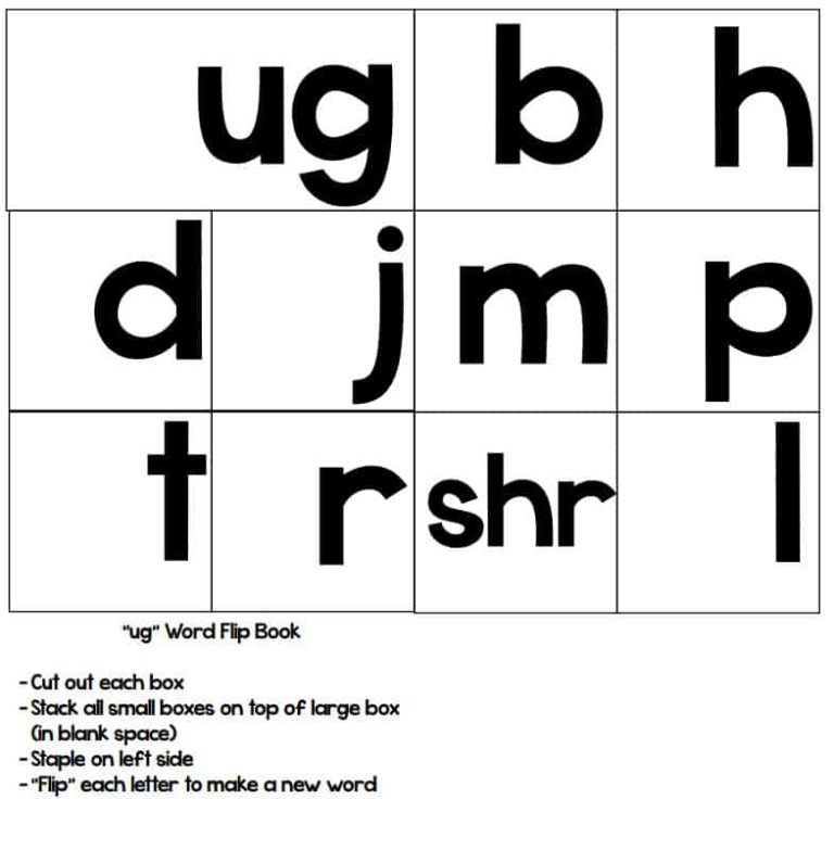 Learning the "ug" Words Flip Book - Ministry To Children