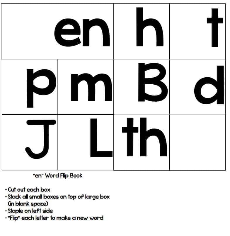 Learning the "en" Words Flip Book - Ministry To Children