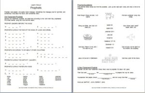 Bible Worksheet "Learn about the Prophets" Free Printable