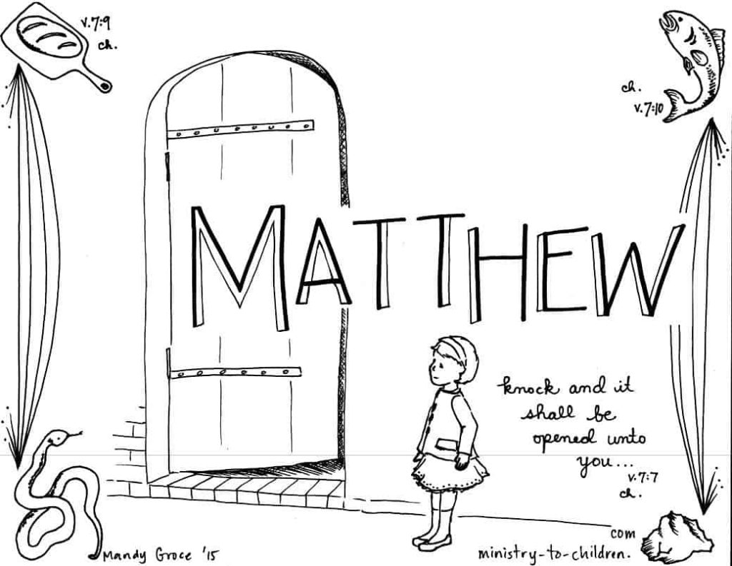 "Matthew" Bible Book Coloring Page - Ministry To Children