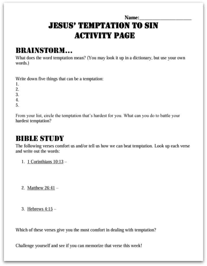 The Three Temptations Of Jesus Lesson The Three Temptations Of Jesus Lesson