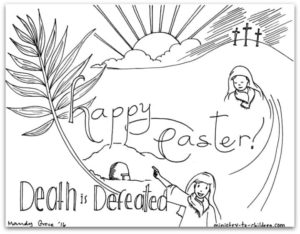"Death is Defeated" Easter Coloring Page - Ministry To Children