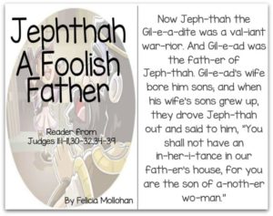"Jephthah, the Foolish Father" Story for Early Readers - Ministry To ...
