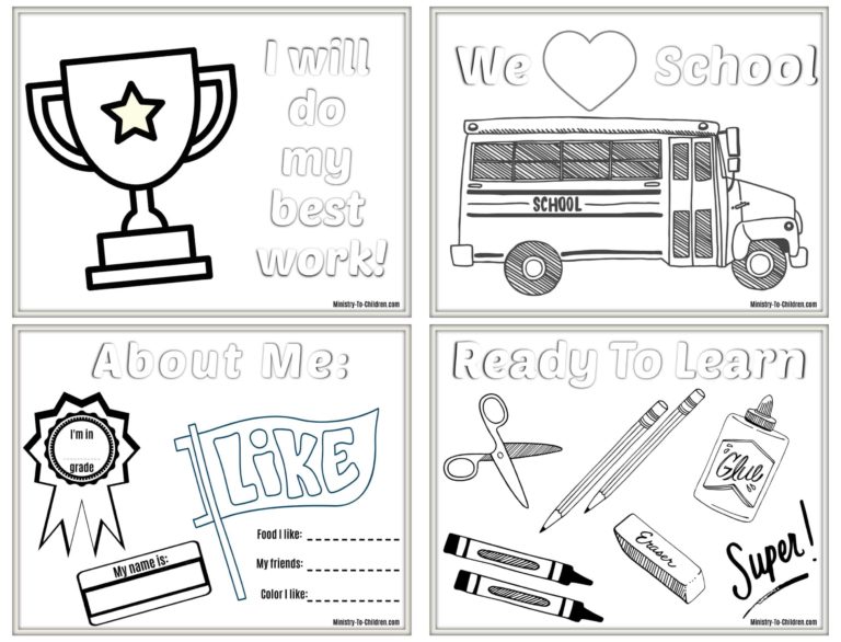 6 Back to School Coloring Pages (Free PDF Printables) for 2022