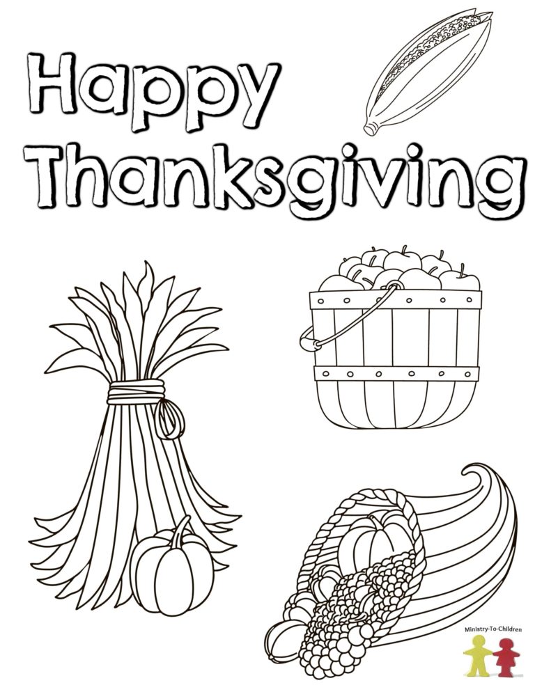 Thanksgiving Coloring Pages (Free Printable for Kids)