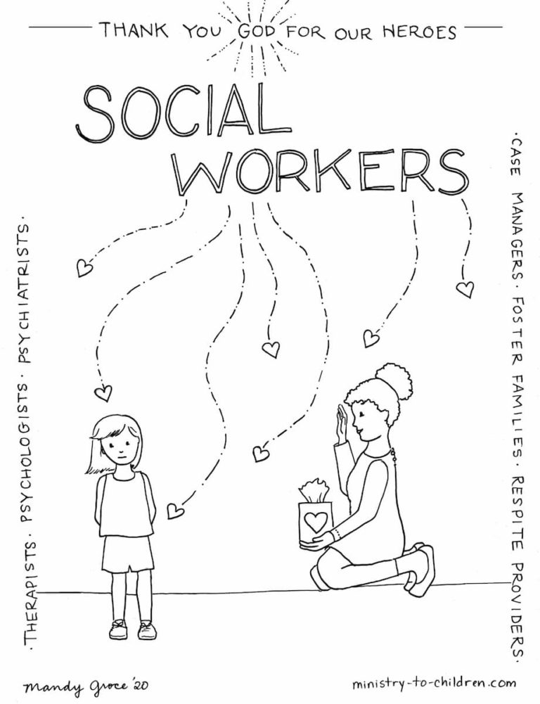 Coloring Page: Social Workers are Heroes - Ministry To Children