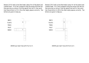 Simple Crossword Activity Sheets about the Creation Story - Ministry To ...