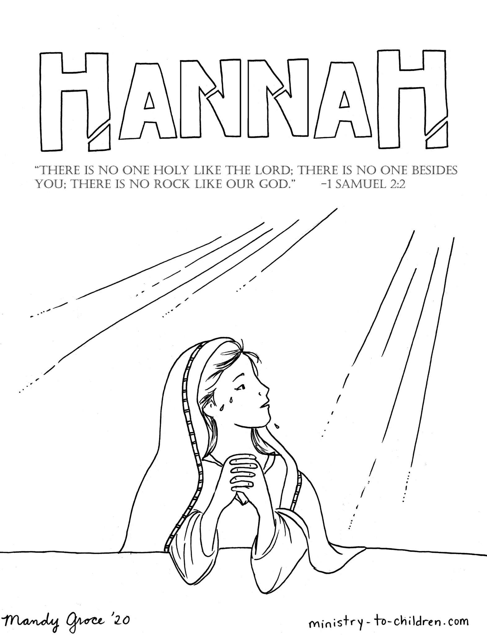 Hannah Coloring Page - Ministry To Children