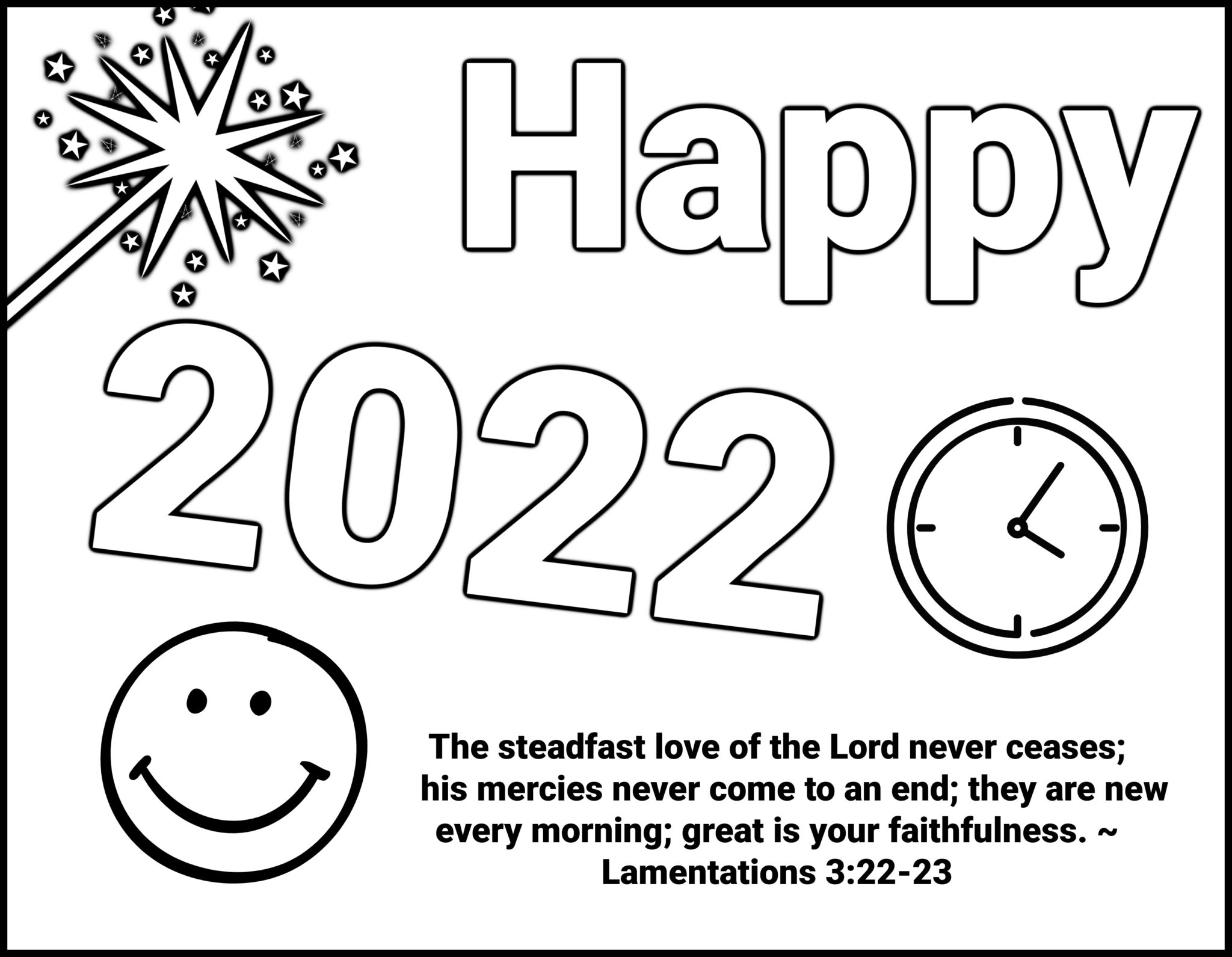 New Year's Coloring Page 2022 (Free Printbale PDF)