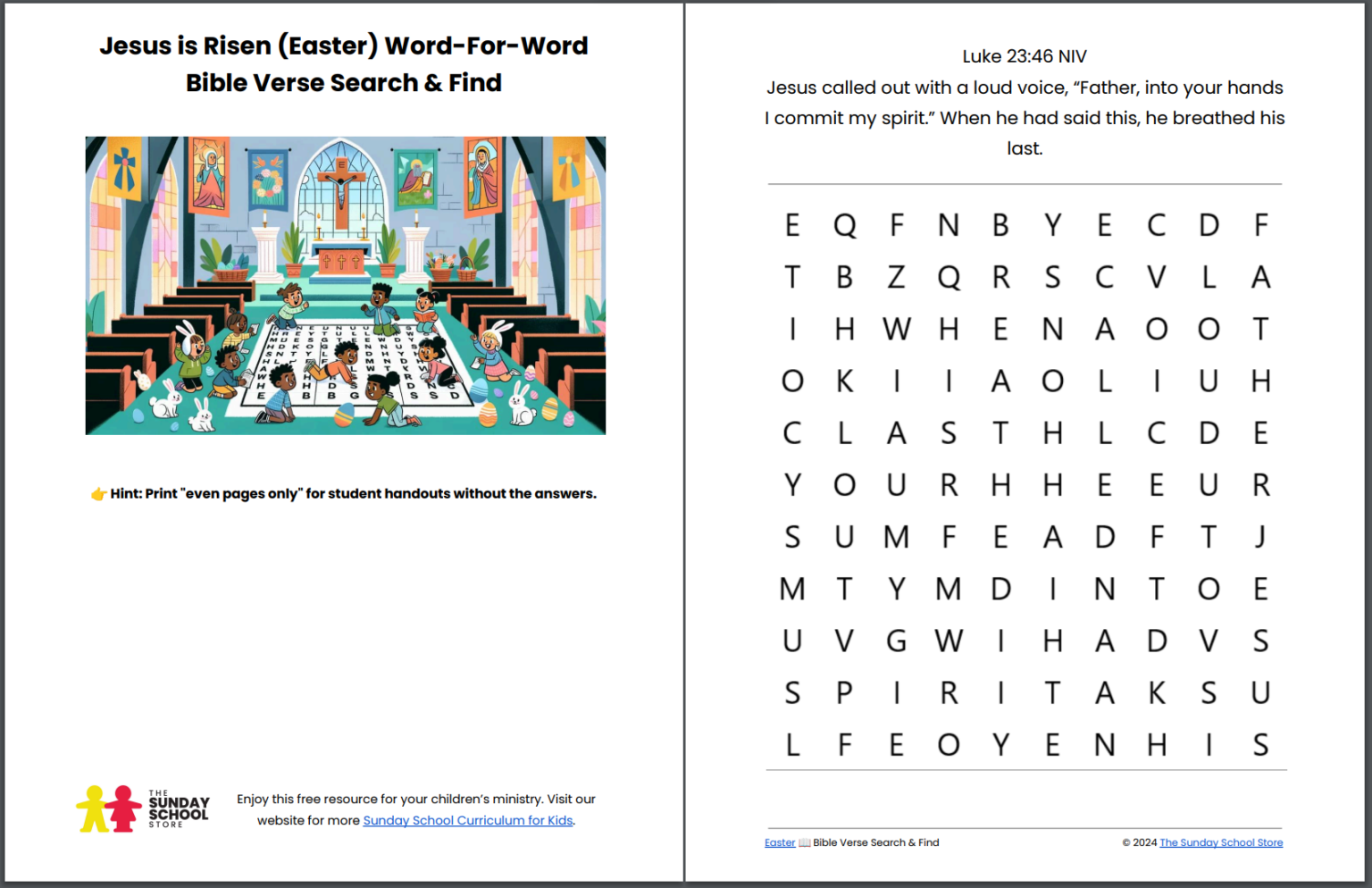 Free Easter Bible Word Search Printable PDF - Ministry To Children