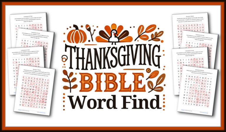 Thanksgiving Bible Verses Word Search & Find - Free PDF Worksheets ...